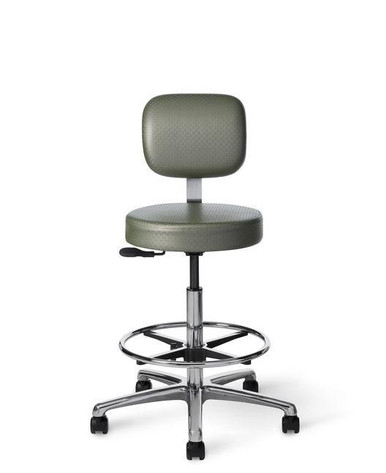OM Seating Classic Exam Room Series Vinyl Lab Stool with Back Support CL23