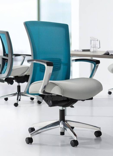 Global Vion Shadow Gray Frame Dimension Mesh Conference Chair with ...