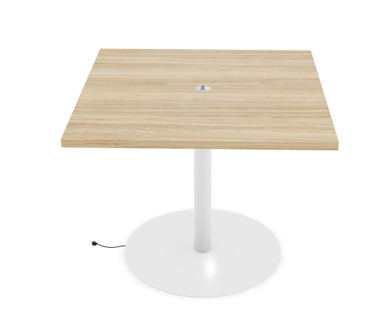 Special-T Sienna Square Dining Height Laminate Cafe Table with Surface Power and Metal Base