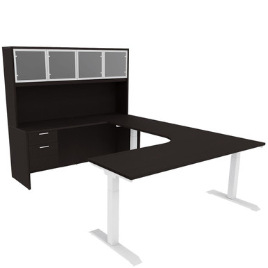 i5 Industries iRize Height Adjustable Executive U-Desk Layout with ...