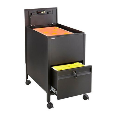 Safco Locking Mobile File Tub with Drawer 5364BL