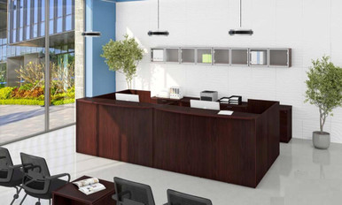 i5 Industries Kai 142"W x 36"D Laminate U-Shaped 2-Person Double ...