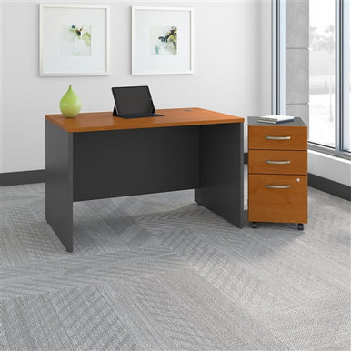 Bush Series C 48" Desk with Mobile BBF Pedestal