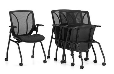 Global Roma Mesh Back Flip Seat Nesting Chair 1899