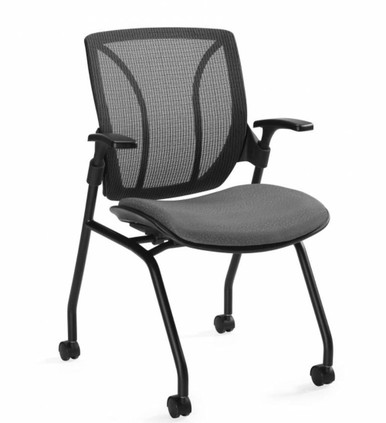 Global Roma Mesh Back Flip Seat Nesting Chair 1899
