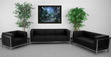 3 Piece Modern Black Lounge Furniture Set