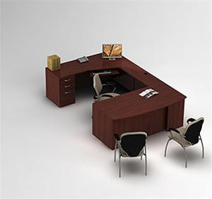 Global Zira Series Executive Desk Layout 4