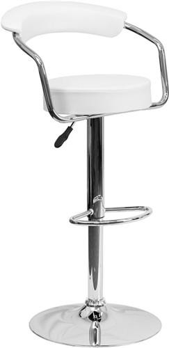 Retro Modern White Vinyl Bar Stool