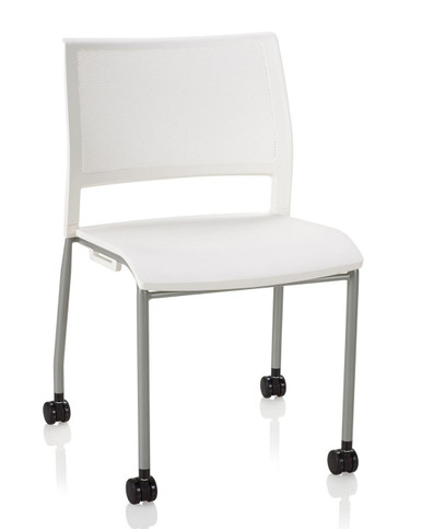 KI Opt4 Mobile Stack Chair with Mesh Back and Poly Seat