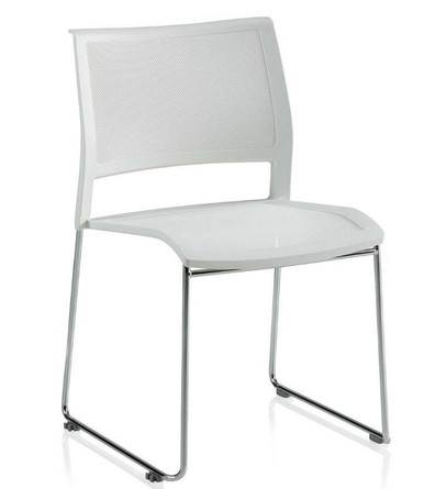 KI Opt4 Armless High Density Stack Chair with Sled Base