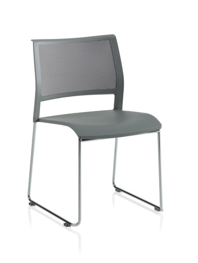 KI Opt4 Armless Sled Base Stack Chair with Mesh Back and Poly Seat