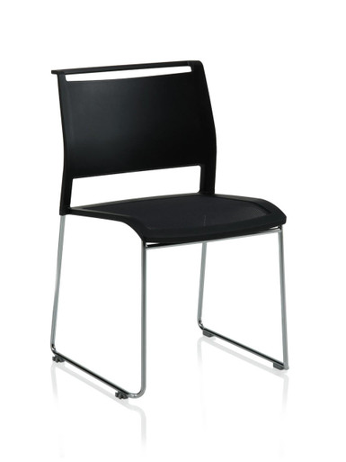 KI Opt4 Sled Base Stack Chair with Poly Back and Mesh Seat