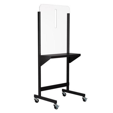 Safco One Sided Temperature Reading Station and Wellness Screen with Shelf