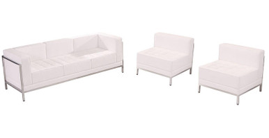 Flash Furniture Imagination Tufted White LeatherSoft Reception ...