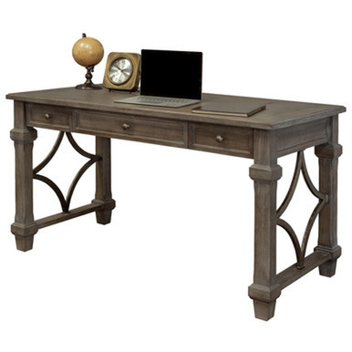 Office Source Monroe 54"W x 24"D Weathered Dove Gray Veneer Writing ...