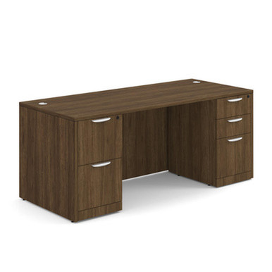 Office Source OS Laminate Collection 71" x 30" Double Pedestal Desk ...