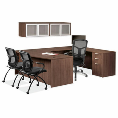 Office Source OS Laminate U-Desk with Wall Mount Hutch OS30