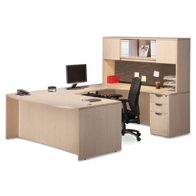 Office Source OS Laminate Collection Bow Front U Shape Desk OS57