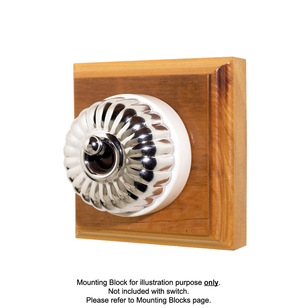 Heritage Clipsal Classic Switch Fluted with White Porcelain Base ...