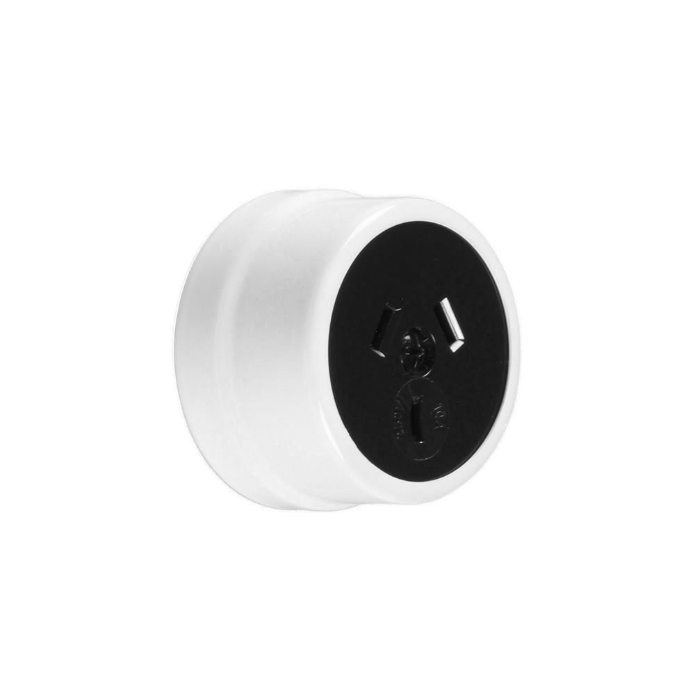 Heritage Clipsal Round Power Point Socket - Brown Socket with White ...