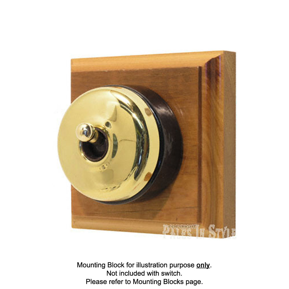 Genuine Classic Electric Switch With Black Porcelain Base -Polished ...