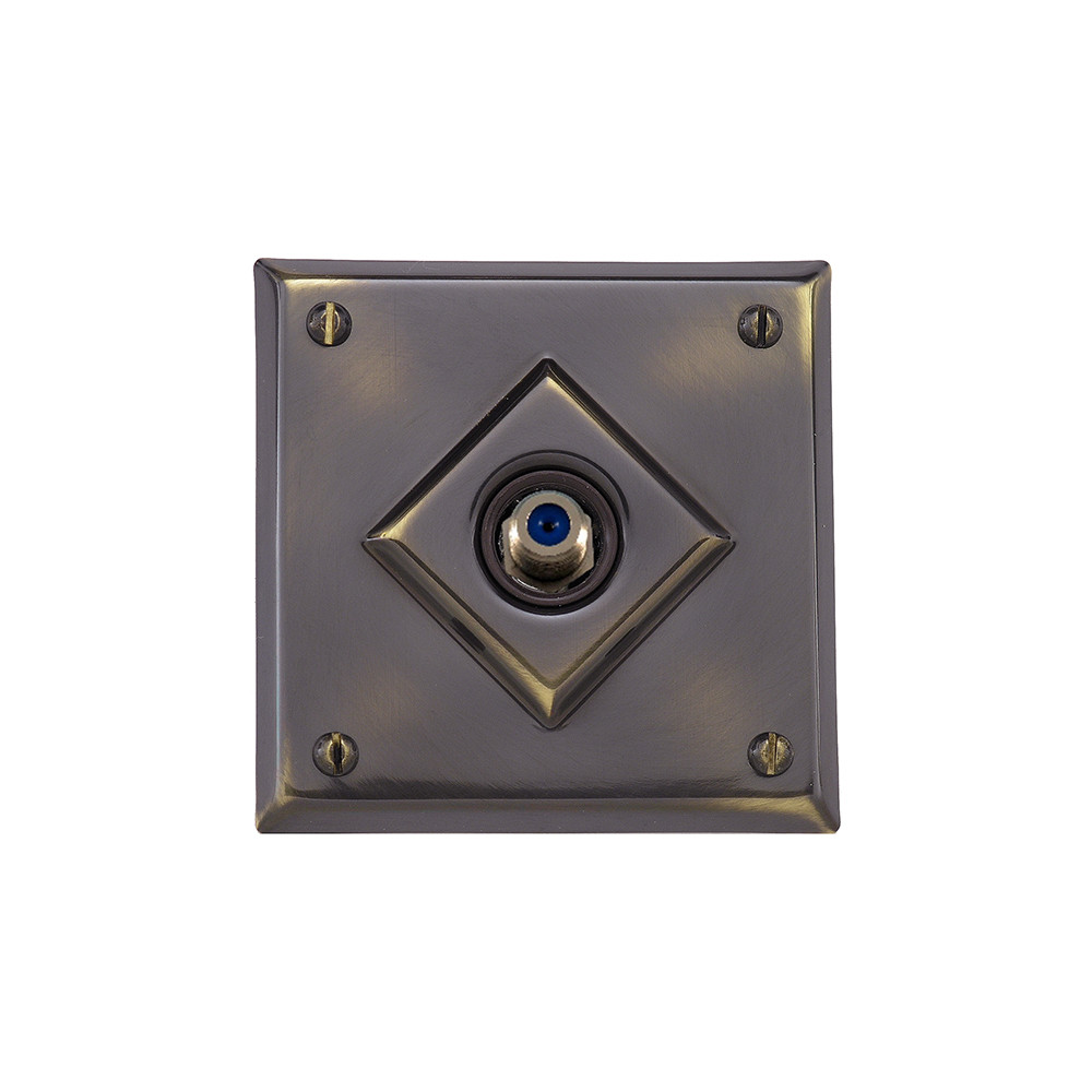 Bungalow Pay TV Aerial & Co-Axial TV Sockets - Antique Brass 10PTV A B ...