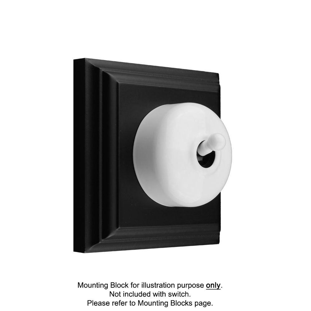 White Clipsal Heritage Round Light Switches - 55PCW - Classic Switches ...