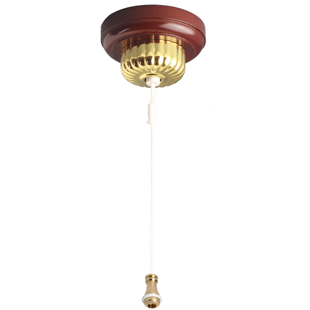 Fluted Polished Brass Ceiling Light Switch with White Cord - 45 PBCS ...