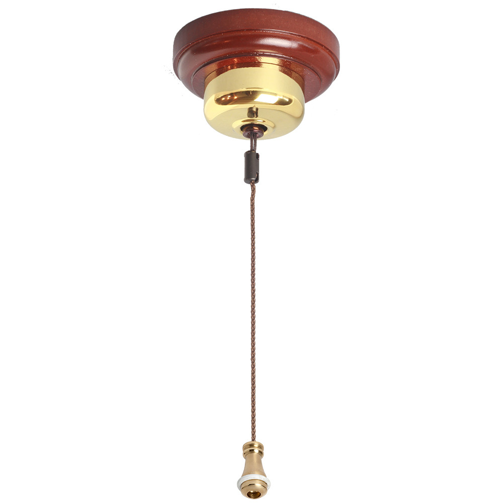 Polished Brass Heritage Ceiling Pull Switch / Brown Cord - 54 PBBCS ...