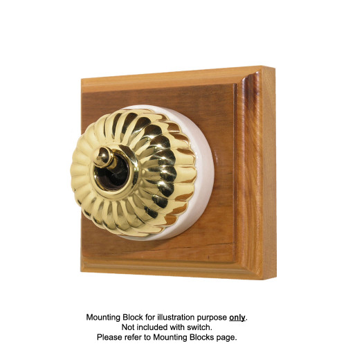 Heritage Clipsal Classic Switch Fluted with White Porcelain Base ...