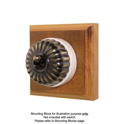 Heritage Clipsal Classic Switch Fluted with White Porcelain Base ...