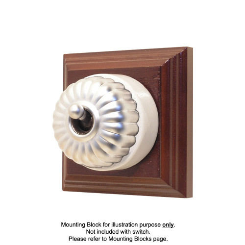 Heritage Clipsal Classic Switch Fluted with White Porcelain Base ...
