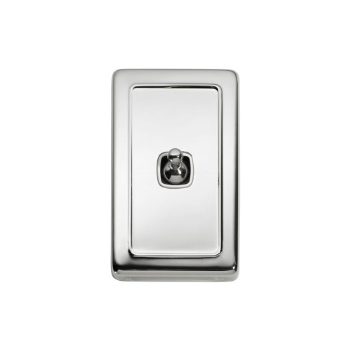 1 Gang Flat Plate Polished Chrome Light Switch - Chrome Toggle ...