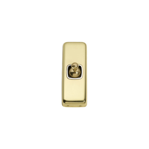 1 Gang Polished Brass Architrave Light Switch - Brass Toggle with White ...