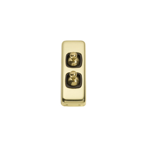 Tradco Heritage 2 Gang Polished Brass Architrave Light Switches - Brass ...