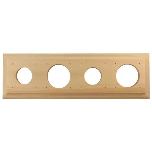 Bungalow GPO/Power Outlet Plain Pine Mounting Block - 4 Gang Oblong ...