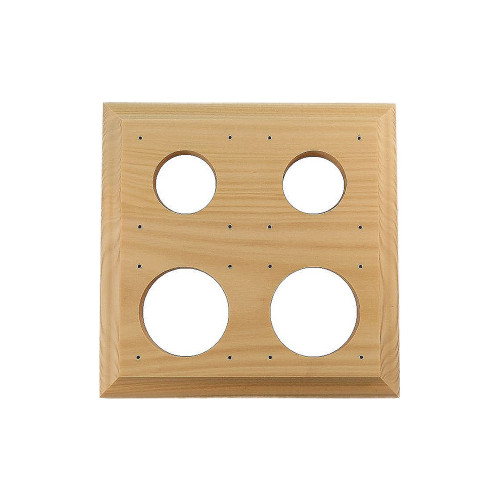Bungalow GPO/Power Outlet Plain Pine Mounting Block - 4 Gang Square ...