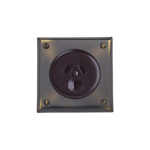Tudor / Bungalow Power Point Socket - Brown Socket with Antique Brass ...