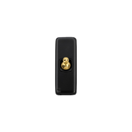 1 Gang Matte Black Architrave Light Switches - Polished Brass Toggle ...