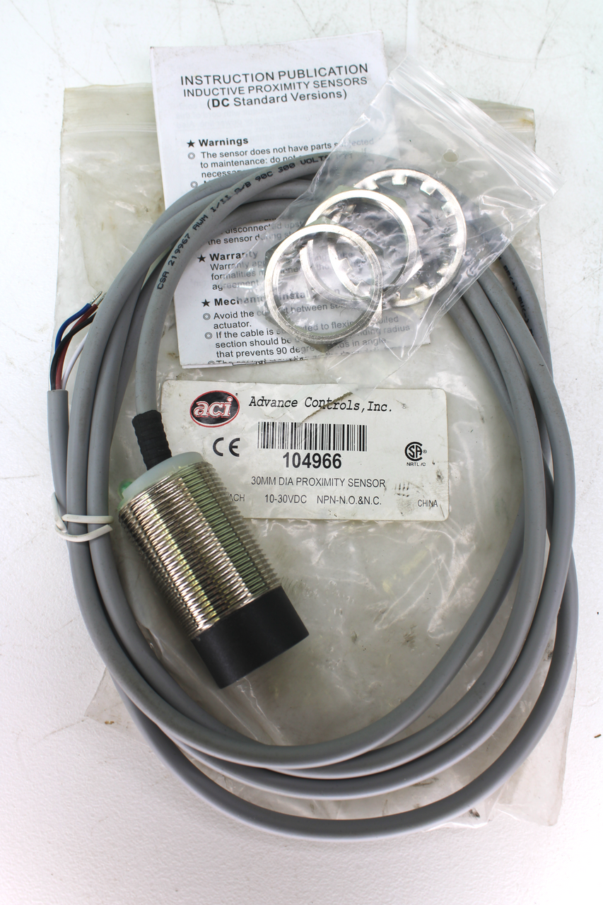 Advance Controls Inc 104966 30mm Diameter Proximity Sensor 10-30VDC New
