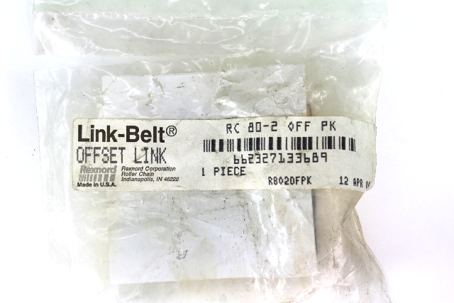 Rexnord RC80-2 Link-Belt Offset Link for Roller Chain