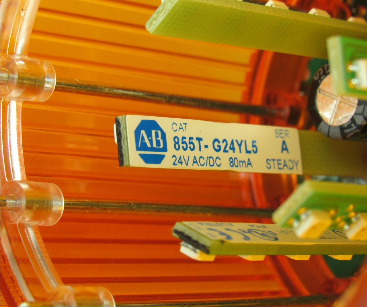 Allen Bradley 855T-G24YL5 Series A Amber Steady LED Tower Light