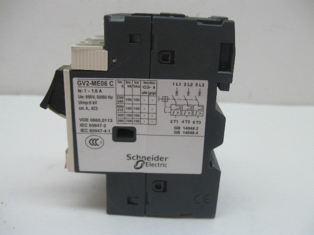 Telemecanique GV2-ME06 1-1.6A Manual Motor Starter with Adjustable Overload