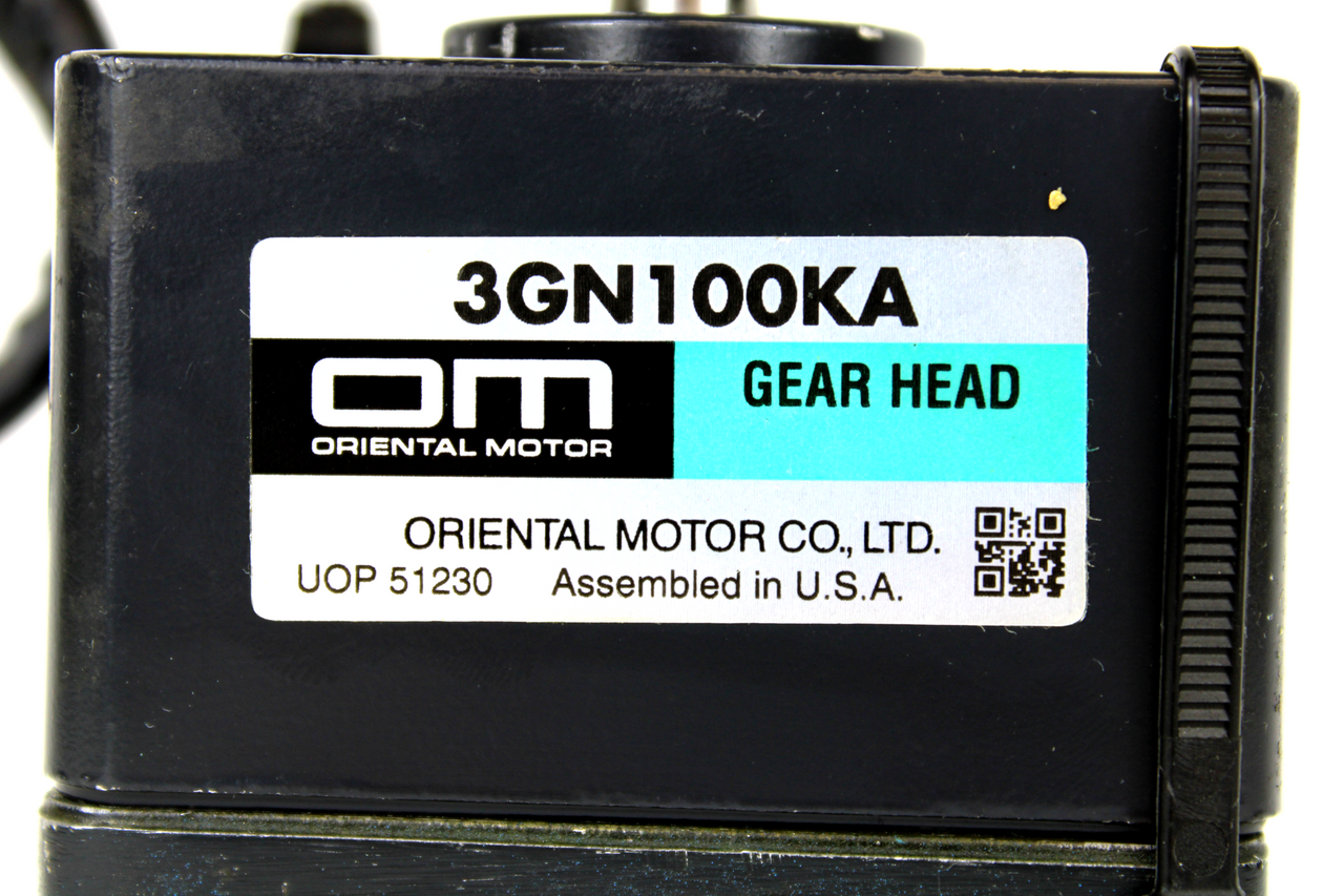 Oriental Motor 3IK15GN-C Induction Motor, 200V w/ 3GN100KA Gear Head 100:1