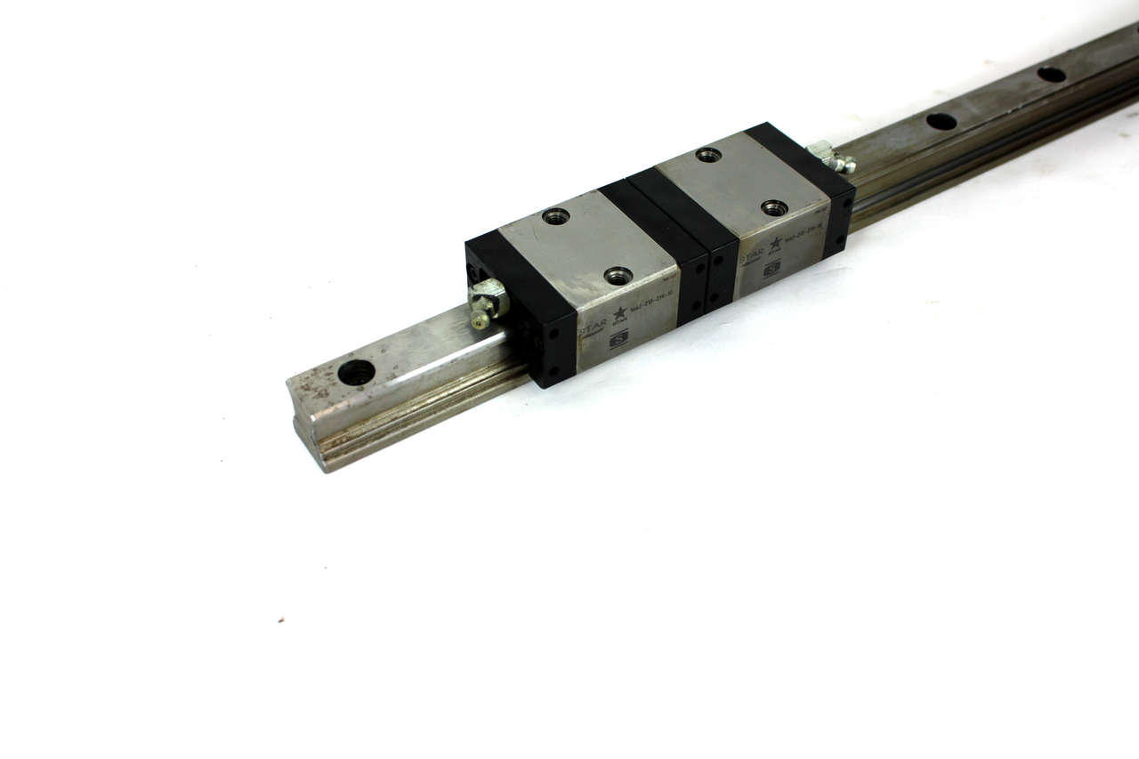 Rexroth 1662-213-214-10 Star Ball Rail System w/ 2 Carriage Super ...