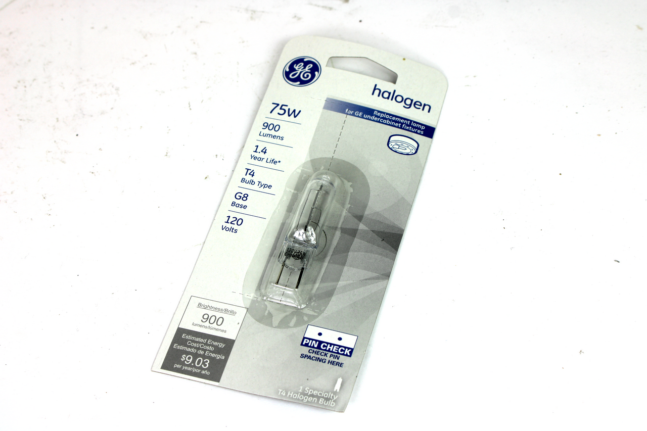 General Electric 97666 Q75G8/SCD Halogen Light Bulb, 75W, 120V