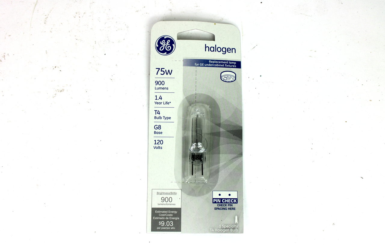 General Electric 97666 Q75G8/SCD Halogen Light Bulb, 75W, 120V