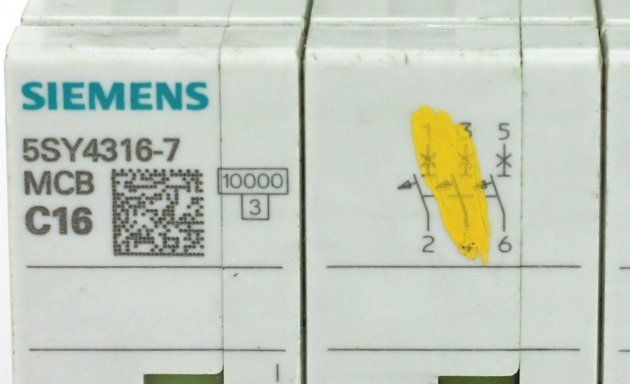 Siemens 5SY4316-7 Circuit Breaker 16A, 3 Pole