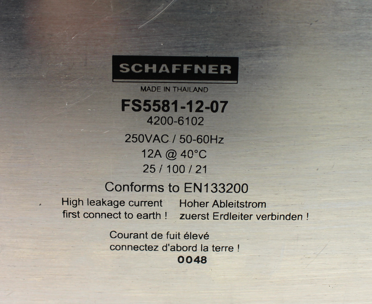 Schaffner FS5581-12-07 RFI Line Filter