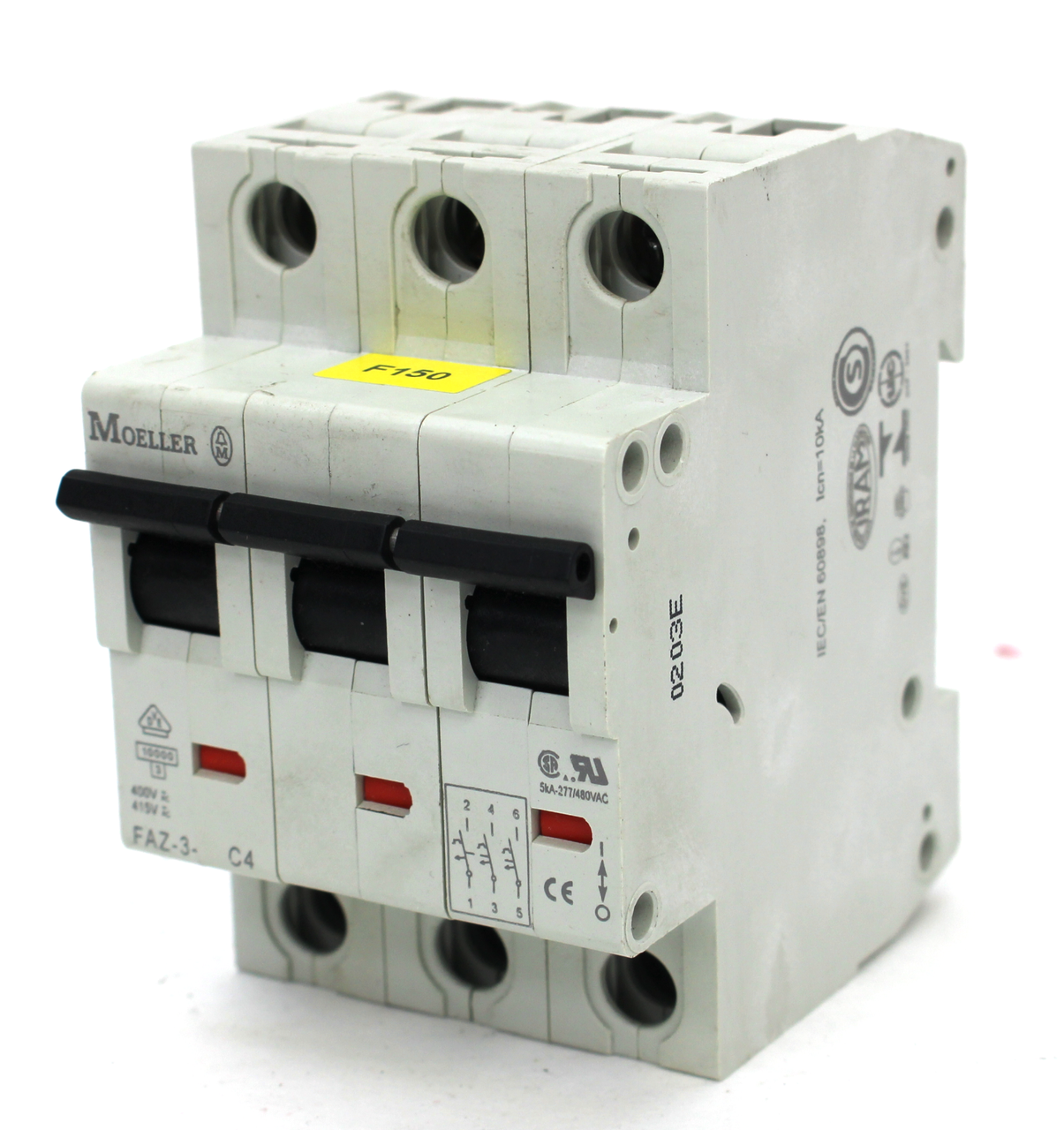Moeller FAZ-3-C4 Thermal Magnetic Circuit Breaker 4A 3Pole